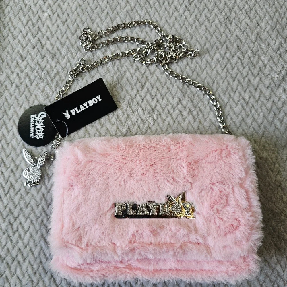 PLAYBOY | Bags | Playboy Spencers Exclusive Pink Faux Fur Crossbody Bag ...